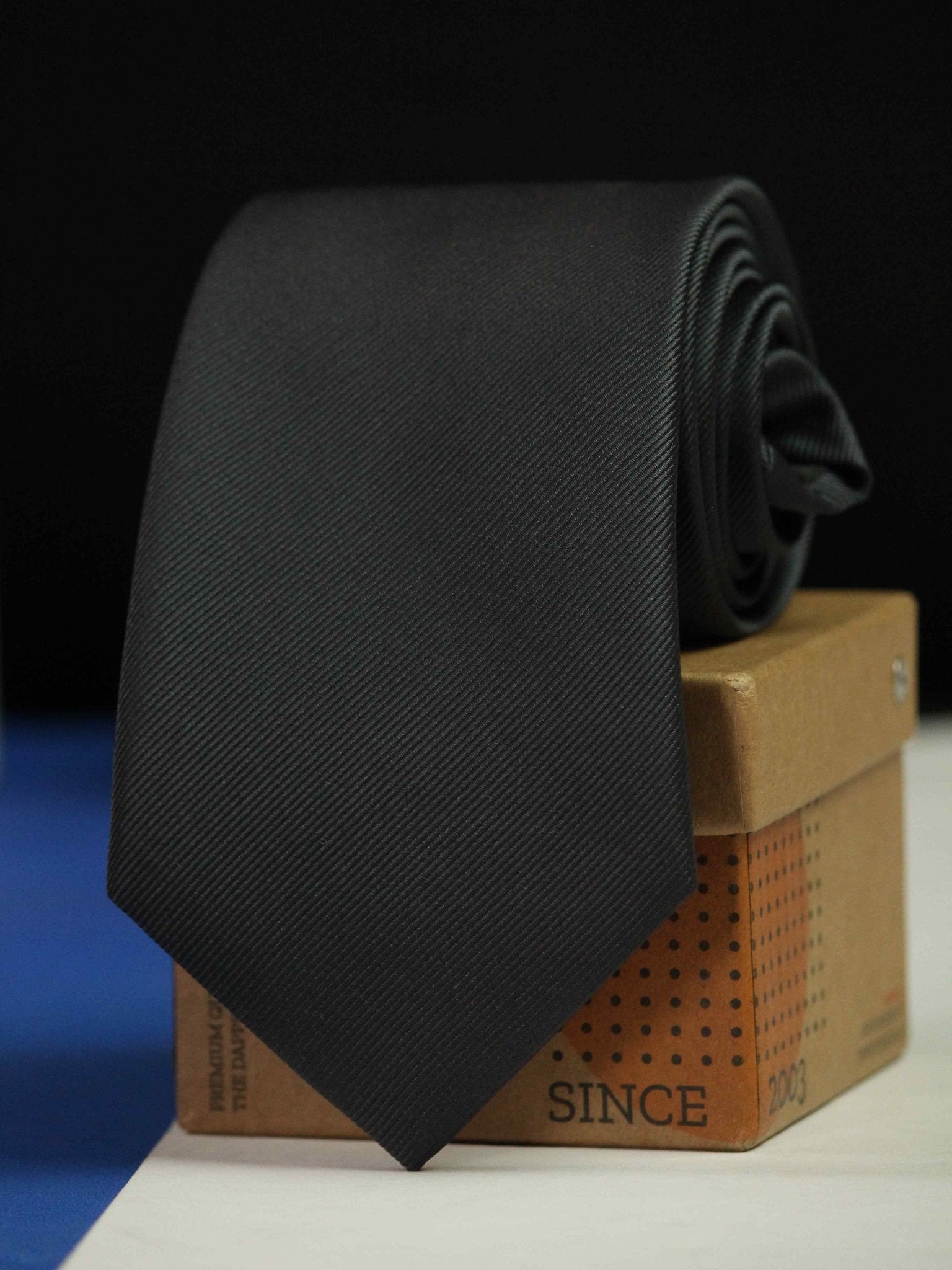 Dark Grey Solid Necktie