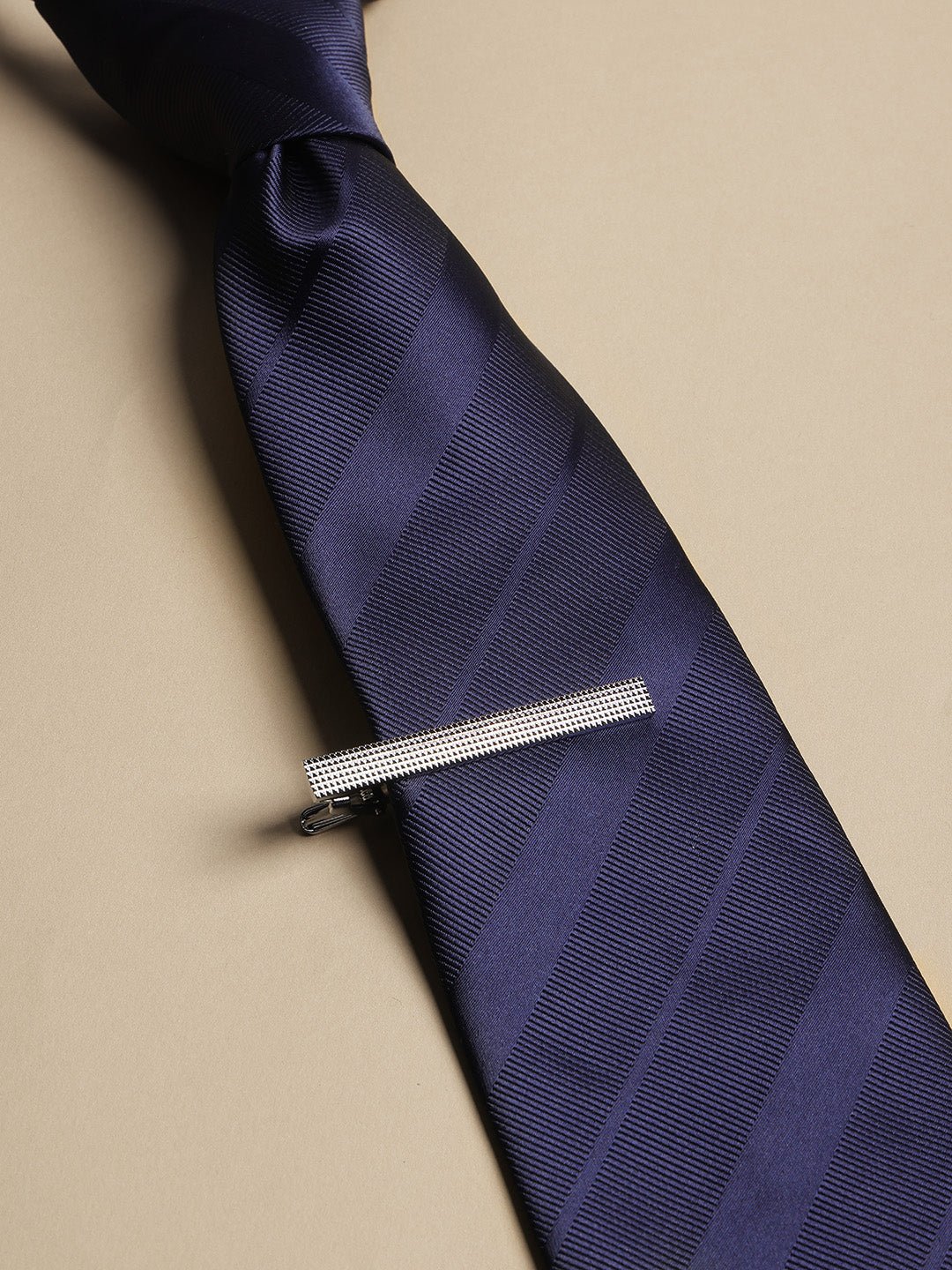 Silver Geometric Tie Clip