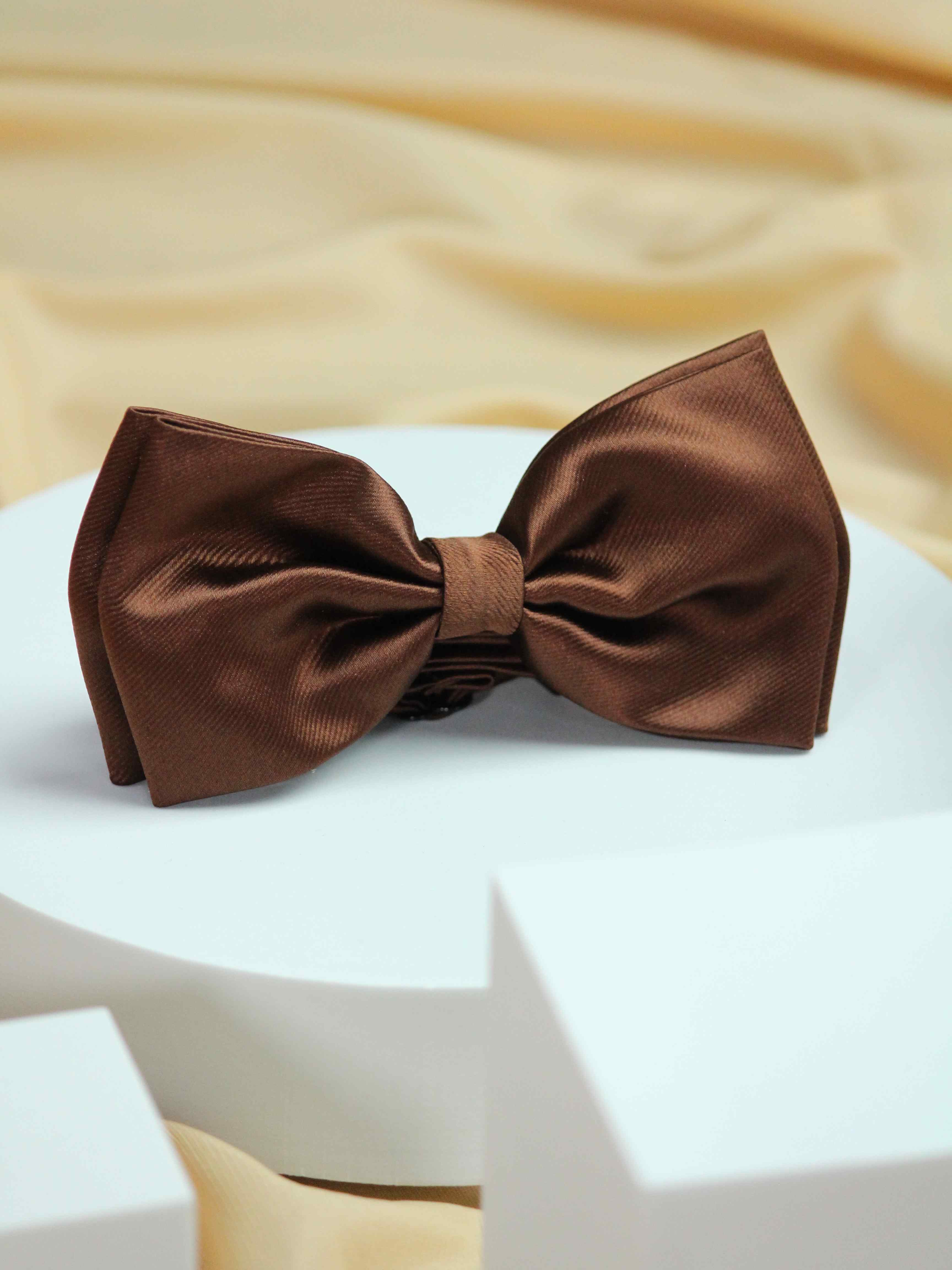 Brown Solid Bowtie
